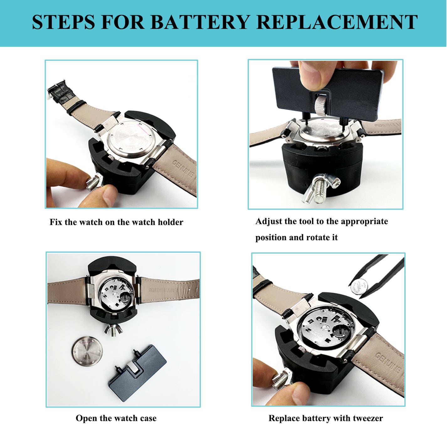 TICFROG Watch Battery Replacement Tool Kit, Watch Wrench Back Remover ...